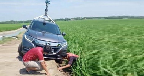 Viral Mobil Google Maps Terperosok di Tengah Sawah, Netizen: Makanya ...