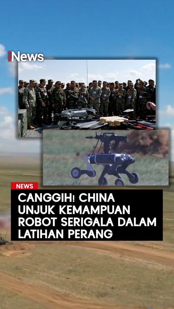 Canggih! China Unjuk Kemampuan Robot Serigala dalam Latihan Perang