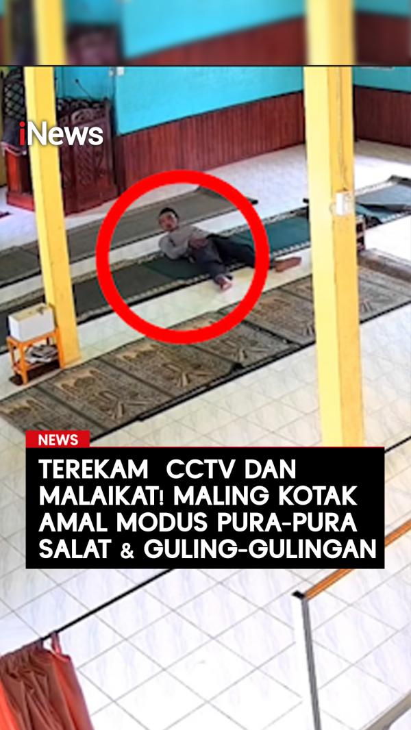 Terekam CCTV, Maling Kotak Amal Modus Pura-Pura Salat Guling-Gulingan